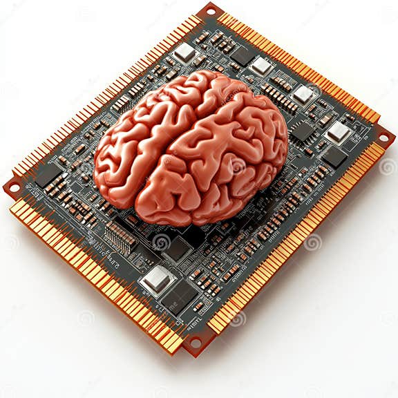 Advanced Microchip with a Brain Model Embedded in Its Center ...