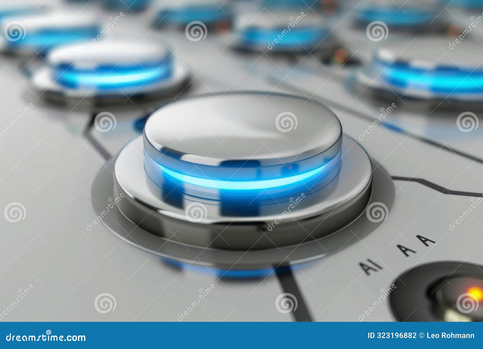 High Tech AI Interface with Blue and Silver Accents, Advanced ...