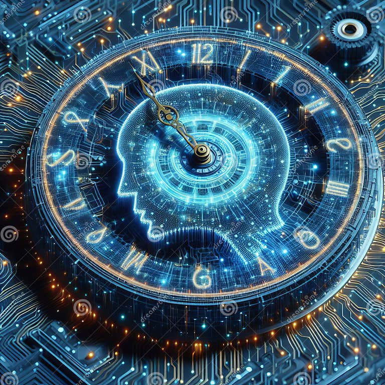 AI Generated Hologram Clock Hands Generated Using Art Stock ...