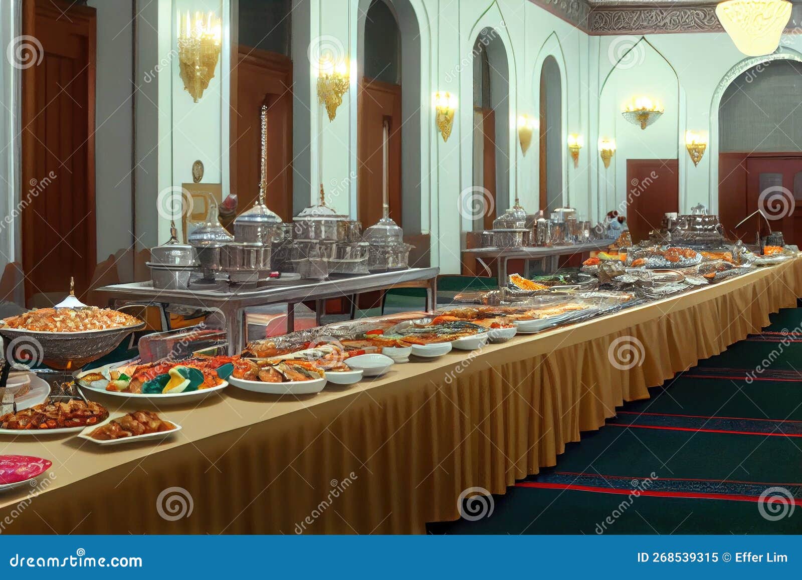 Ai Generated Hotel Banquet Open Fasting Buffet Stock Illustration ...