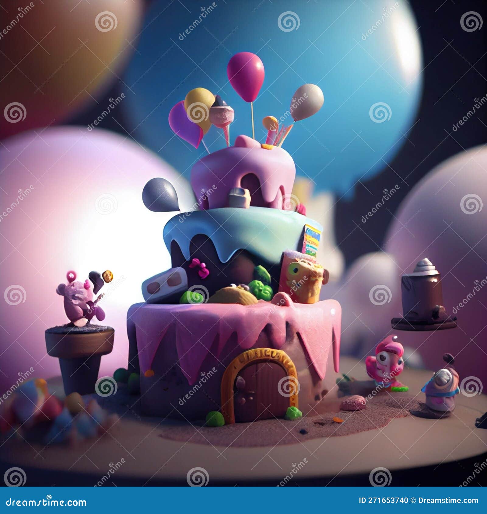 Hyper Maximalist Cake Backdrop Stock Illustration - Illustration of ...
