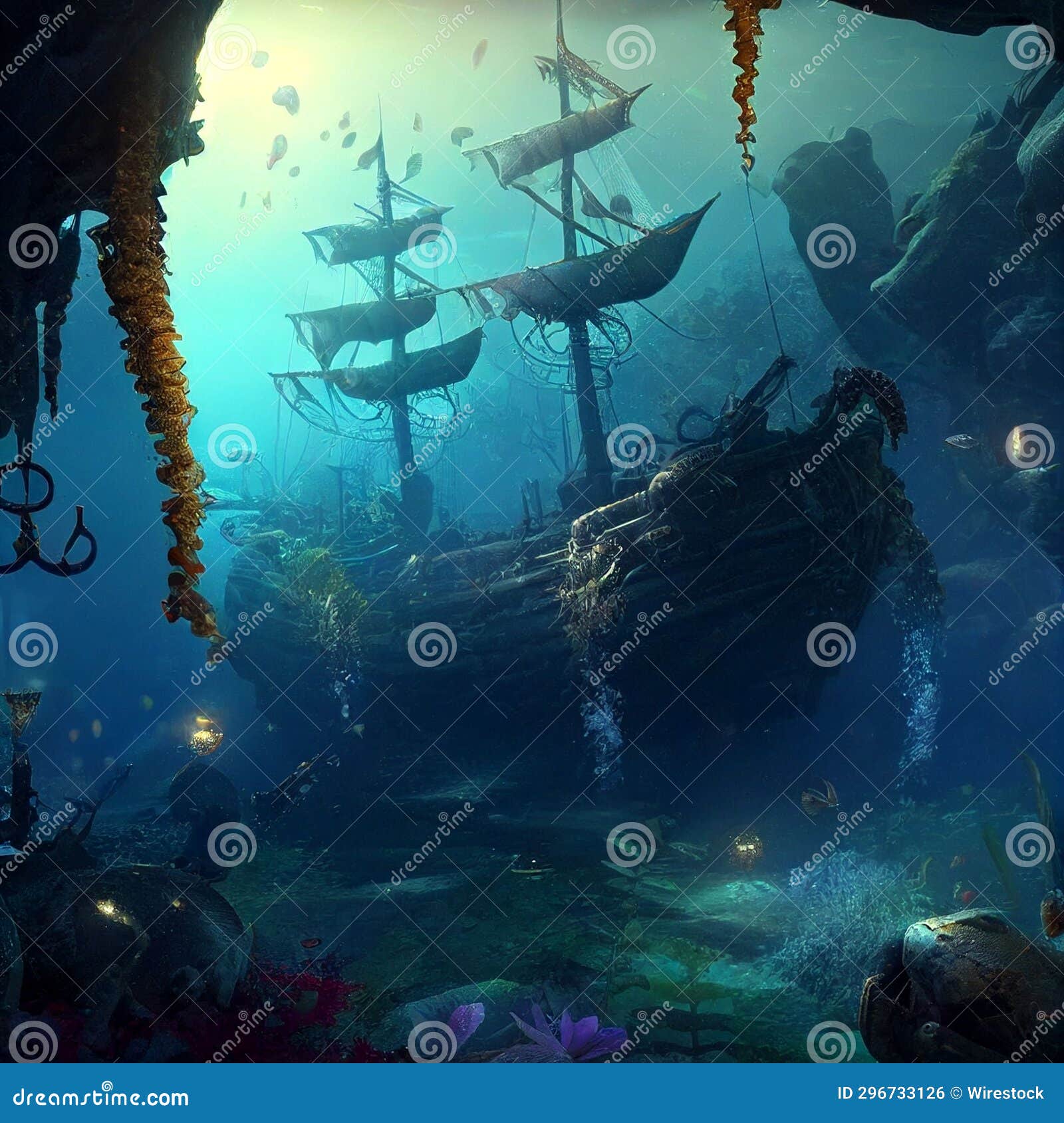AI Generated Hyper-realistic Illustration of an Abandoned Sunken Ship ... AI Generated Hyper-realistic Illustration of an Abandoned Sunken Ship ...
