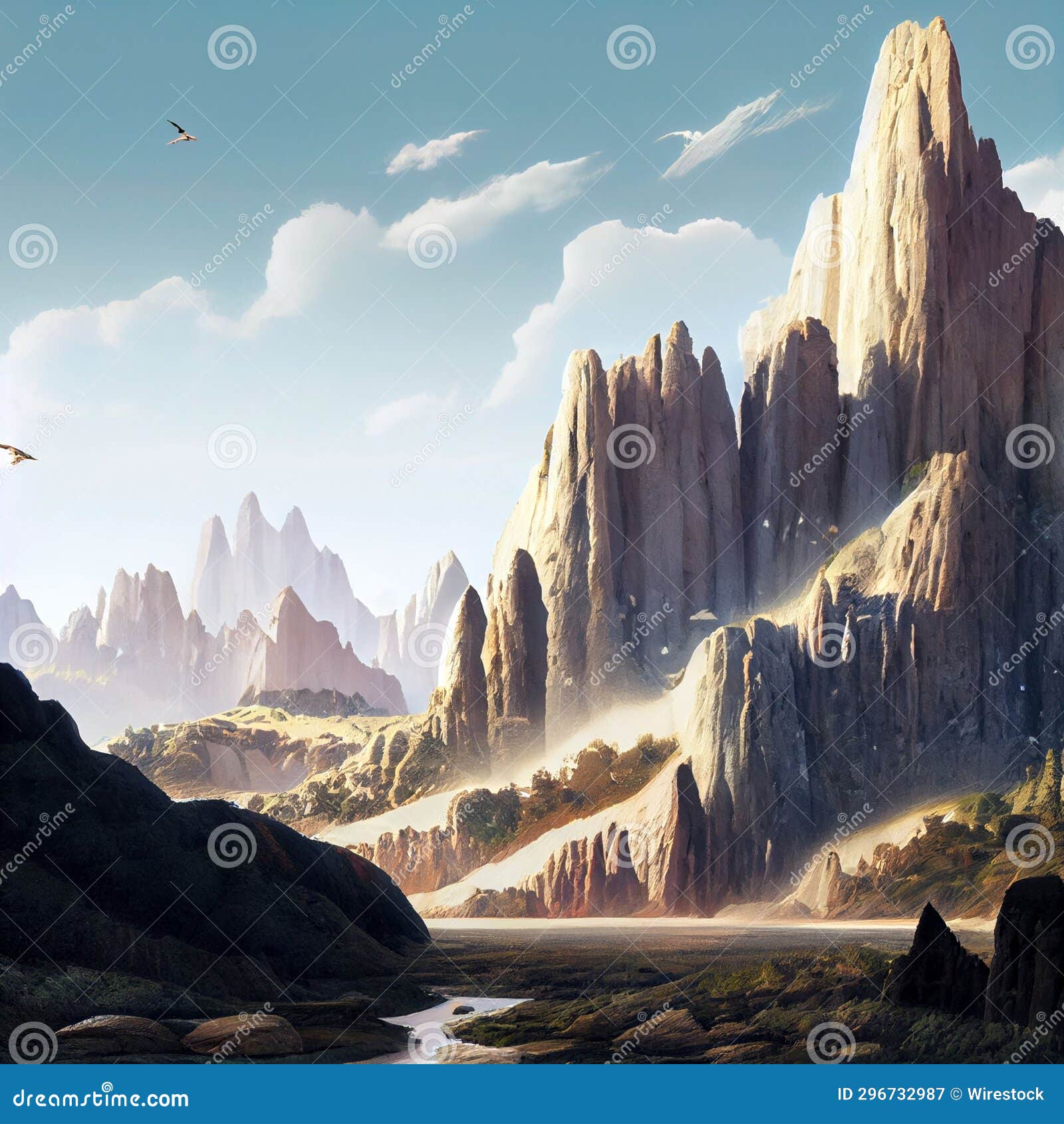 AI Generated Hyper-realistic Illustration of Beautiful Mountains ...