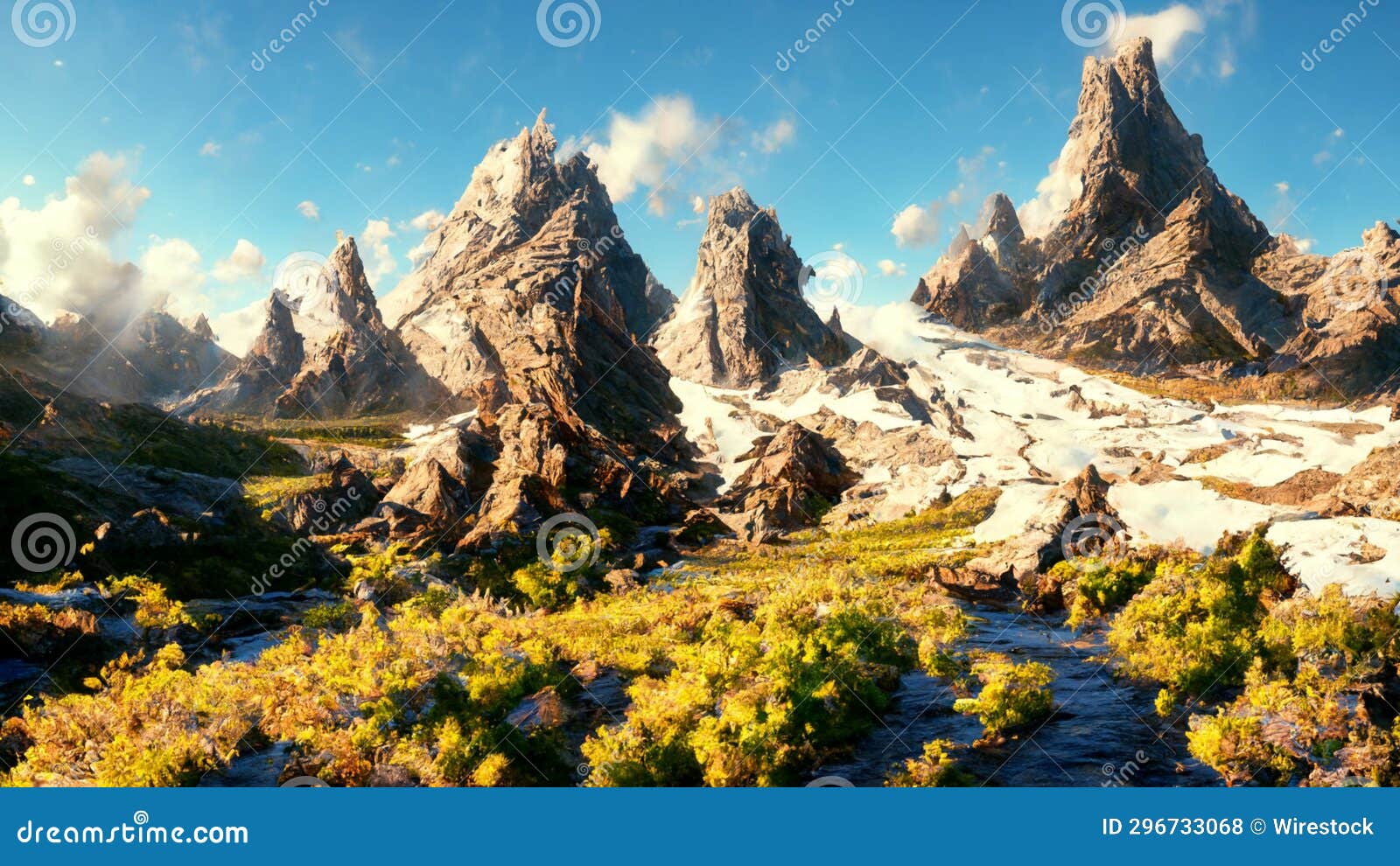 AI Generated Hyper-realistic Illustration of Beautiful Mountains ...