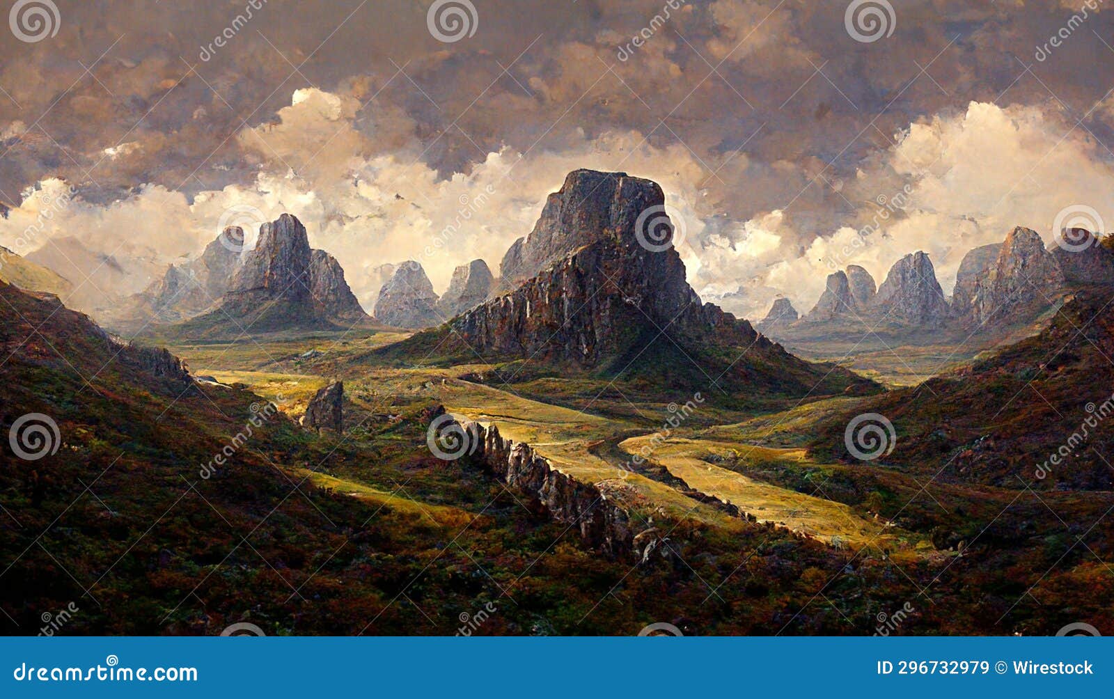 AI Generated Hyper-realistic Illustration of Beautiful Mountains ...