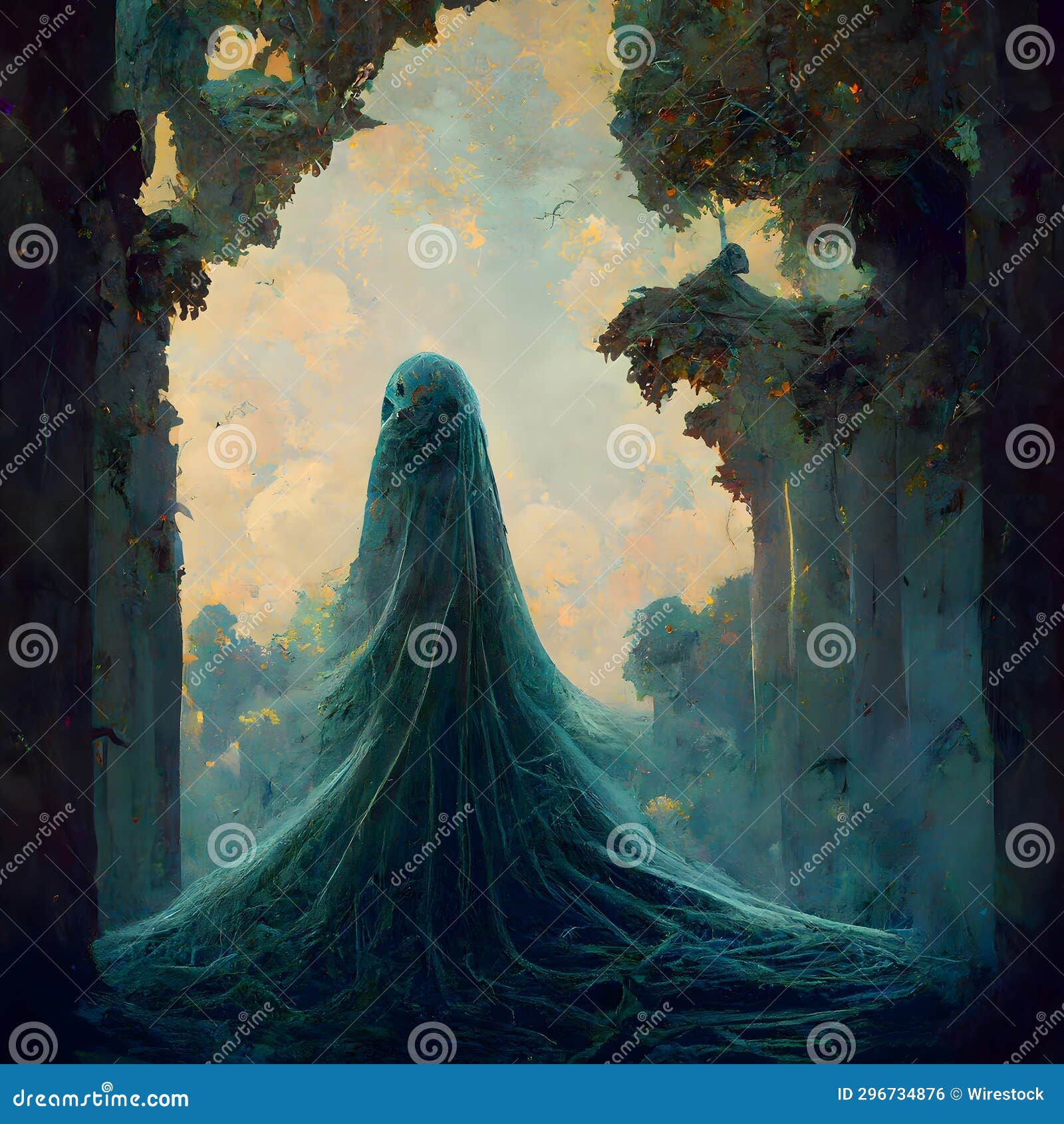 AI-generated Hyper-realistic Illustration of a Ghost in a Fantasy World ...