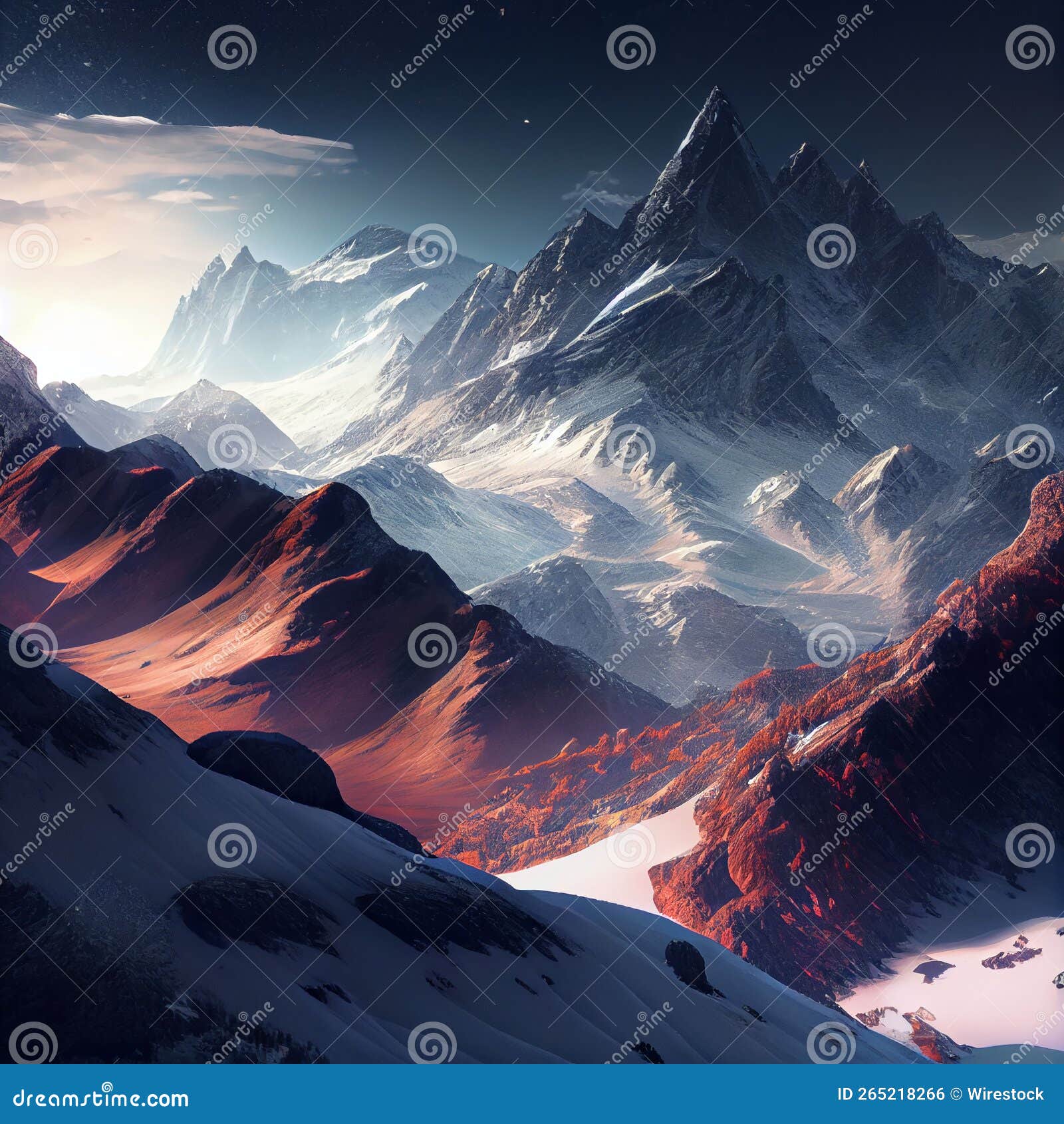 AI-generated Hyper-realistic Illustration of Valley and Snow Covered ...