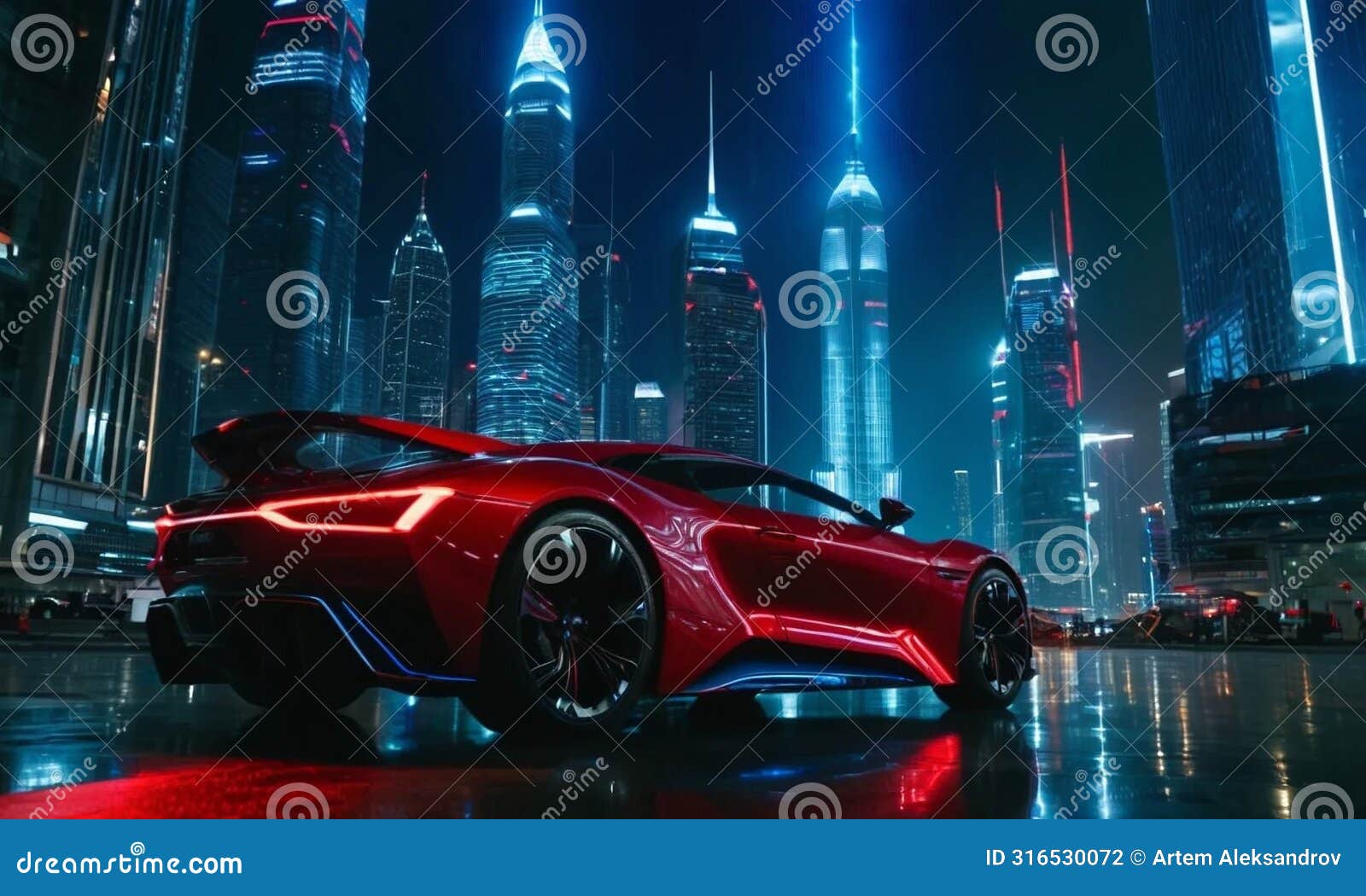 AI-generated hypercar stock illustration. Illustration of headlights ...