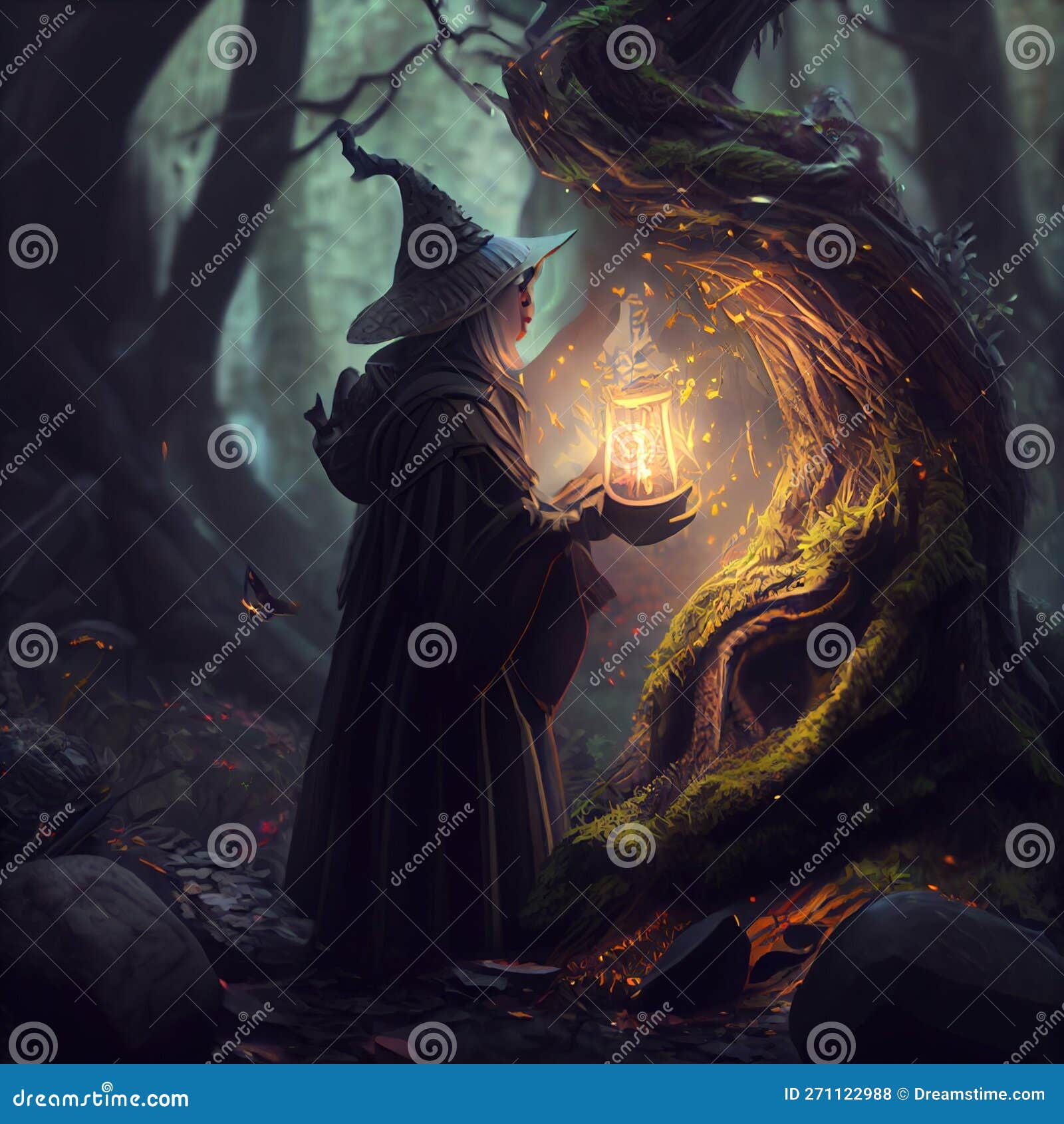 Enchanted Forest Spellcasting with Hyperrealistic Witch, Made with ...