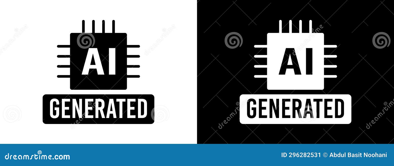 AI-Generated Icon. Artificial Intelligence Symbol, Automated Content ...