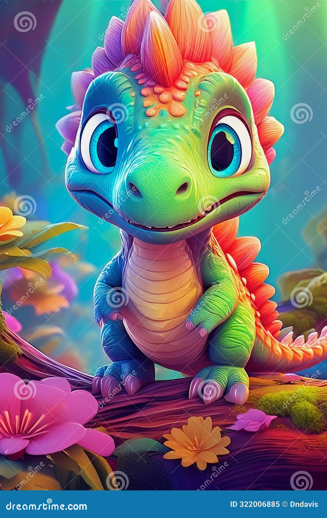 AI Generated Illiustration of Cute Baby Dinosaurs Stock Illustration ...