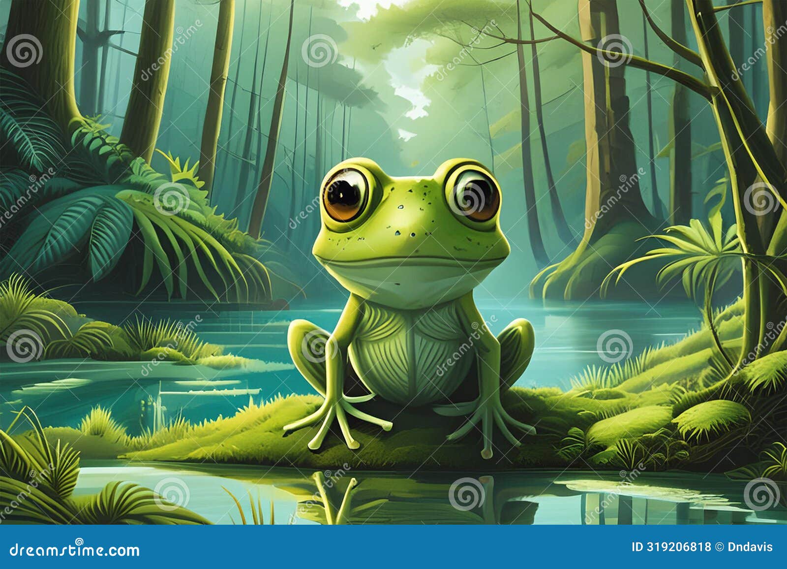 AI Generated Illiustration Of Some Cute Frogs Stock Photography ...