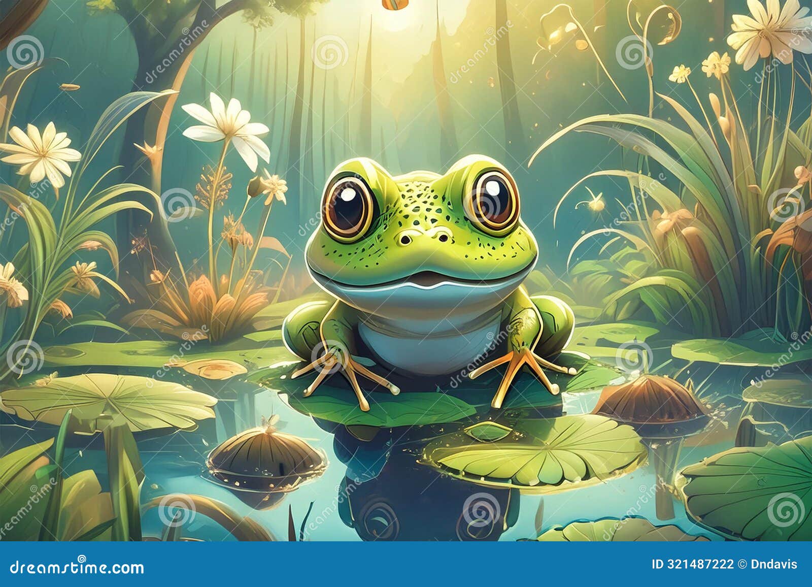 AI Generated Illiustration Of Some Cute Frogs Stock Photography ...