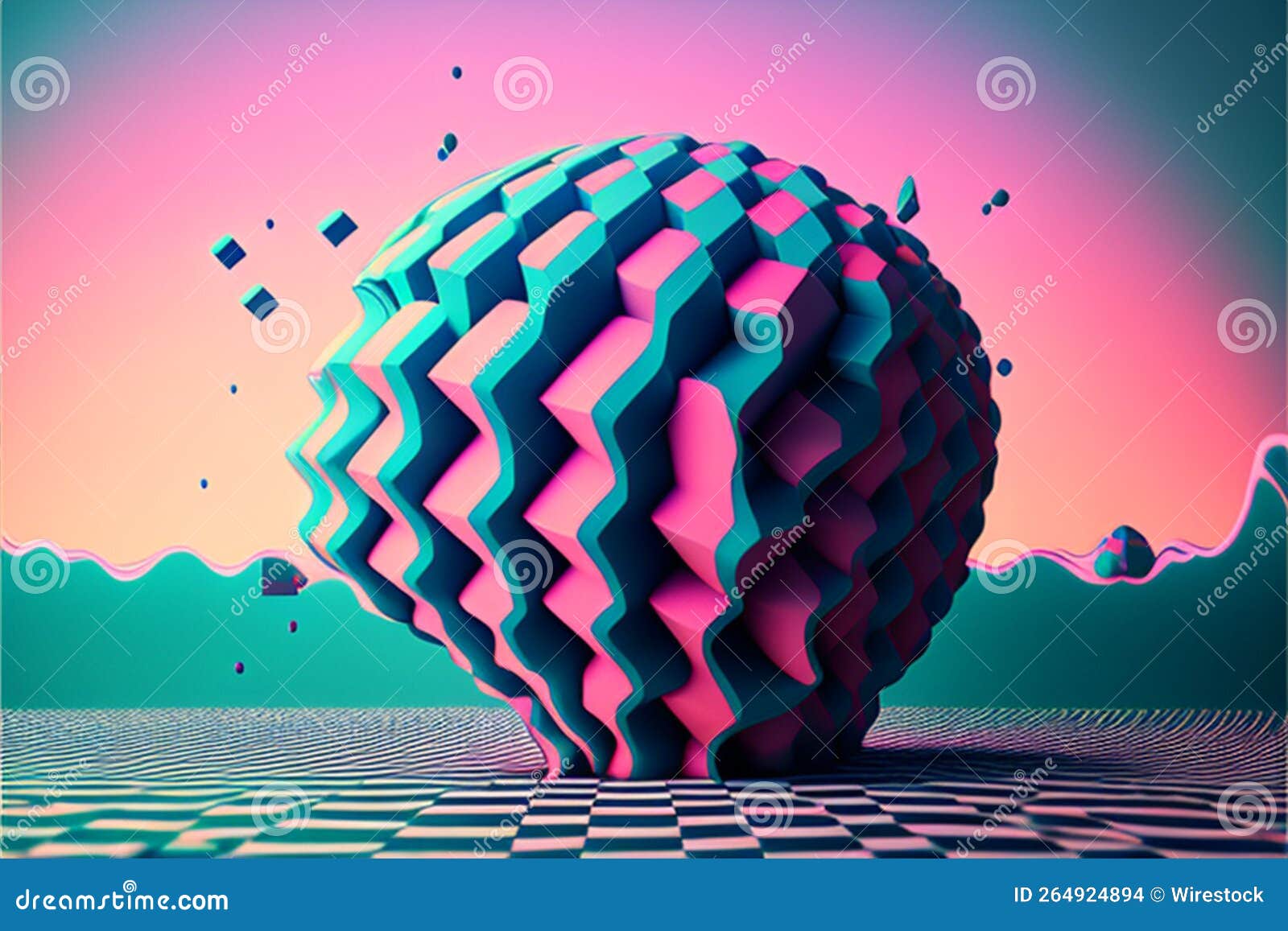 AI Generated Illustration of an Abstract Brain on a Gradient Background ...