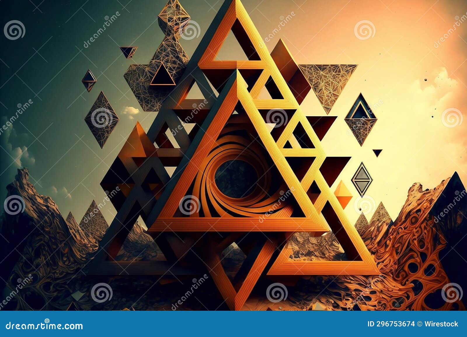 AI-generated Illustration of an Abstract Combination of Triangles ...