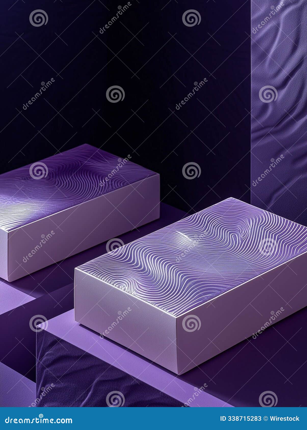 AI-generated Illustration of Abstract Composition of Two Purple Boxes ...
