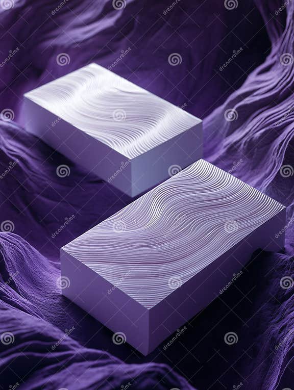 AI-generated Illustration of Abstract Composition of Two Purple Boxes ...