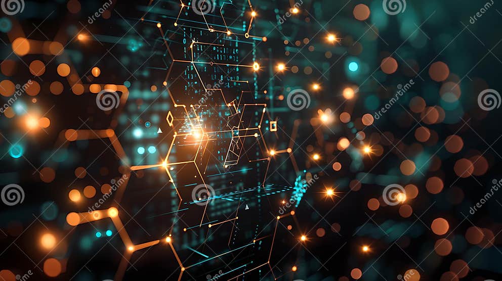 AI Generated Illustration of an Abstract Digital Science Background ...