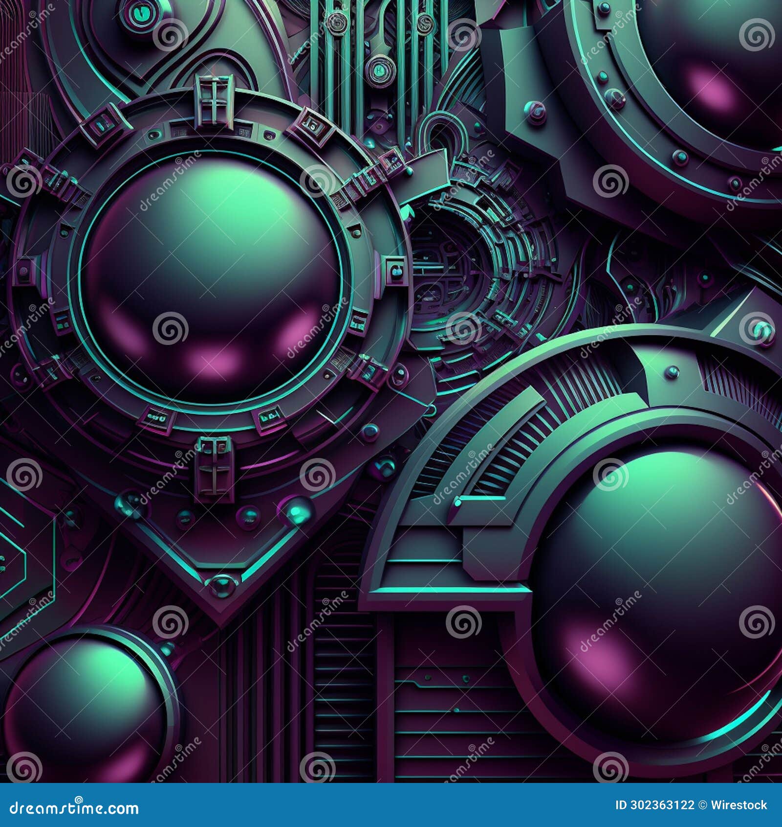 AI Generated Illustration of an Abstract Electronic Artwork Mounted ...