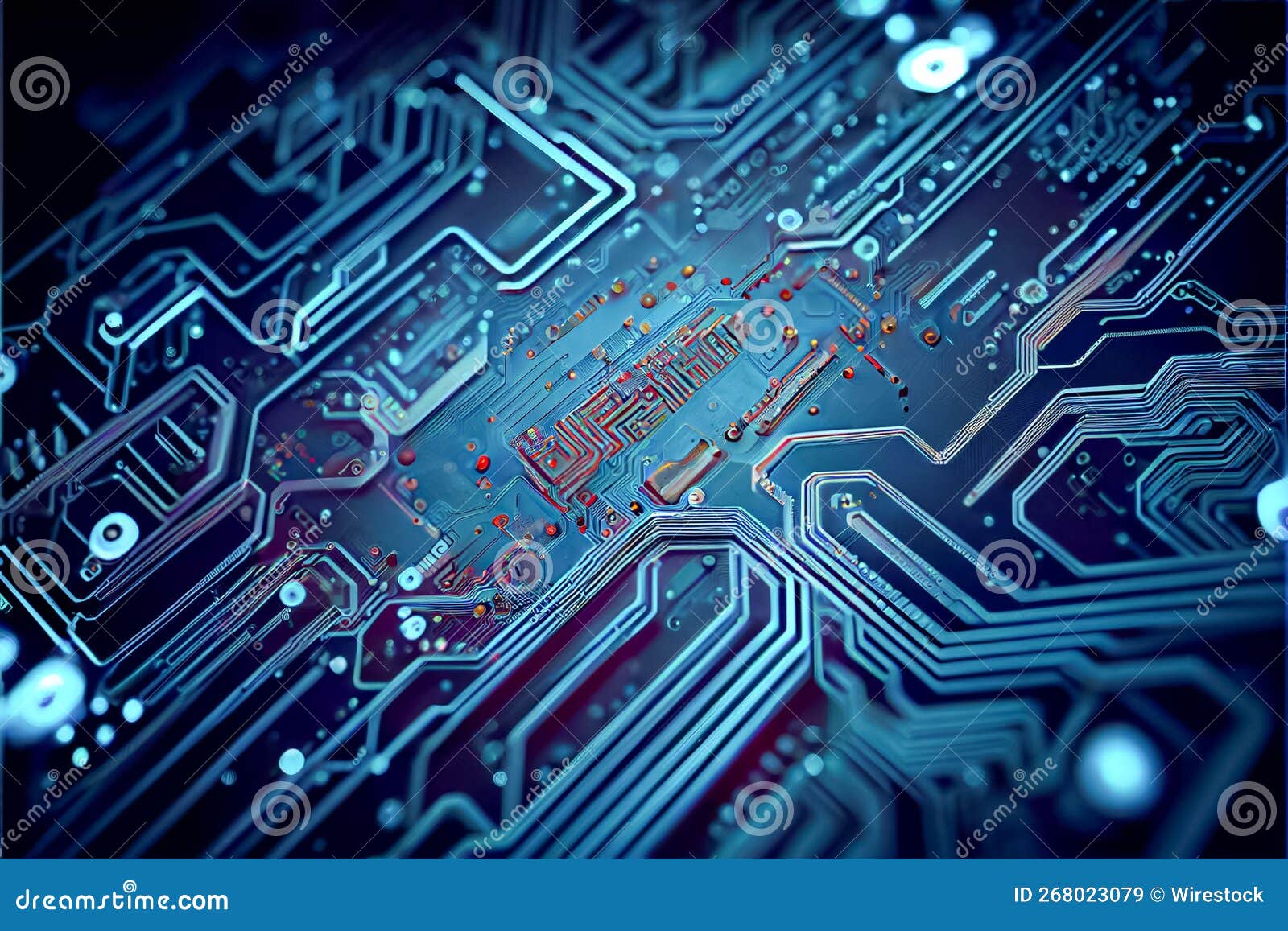AI Generated Illustration of an Abstract Electronic Circuit Board ...