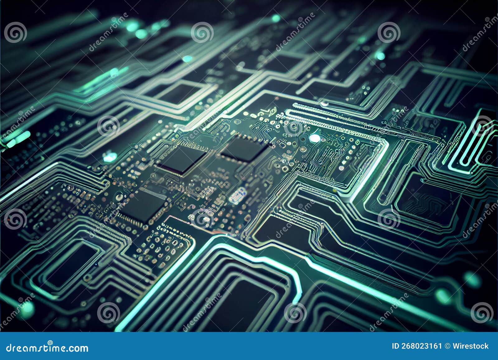AI Generated Illustration of an Abstract Electronic Circuit Board ...