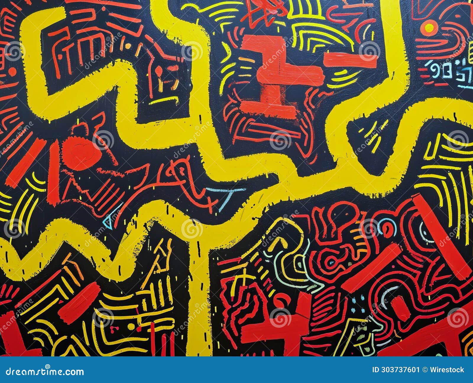 AI Generated Illustration of Graffiti Art Painting Features a Complex ...