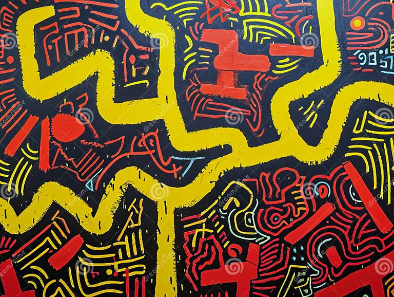 AI Generated Illustration of Graffiti Art Painting Features a Complex ...