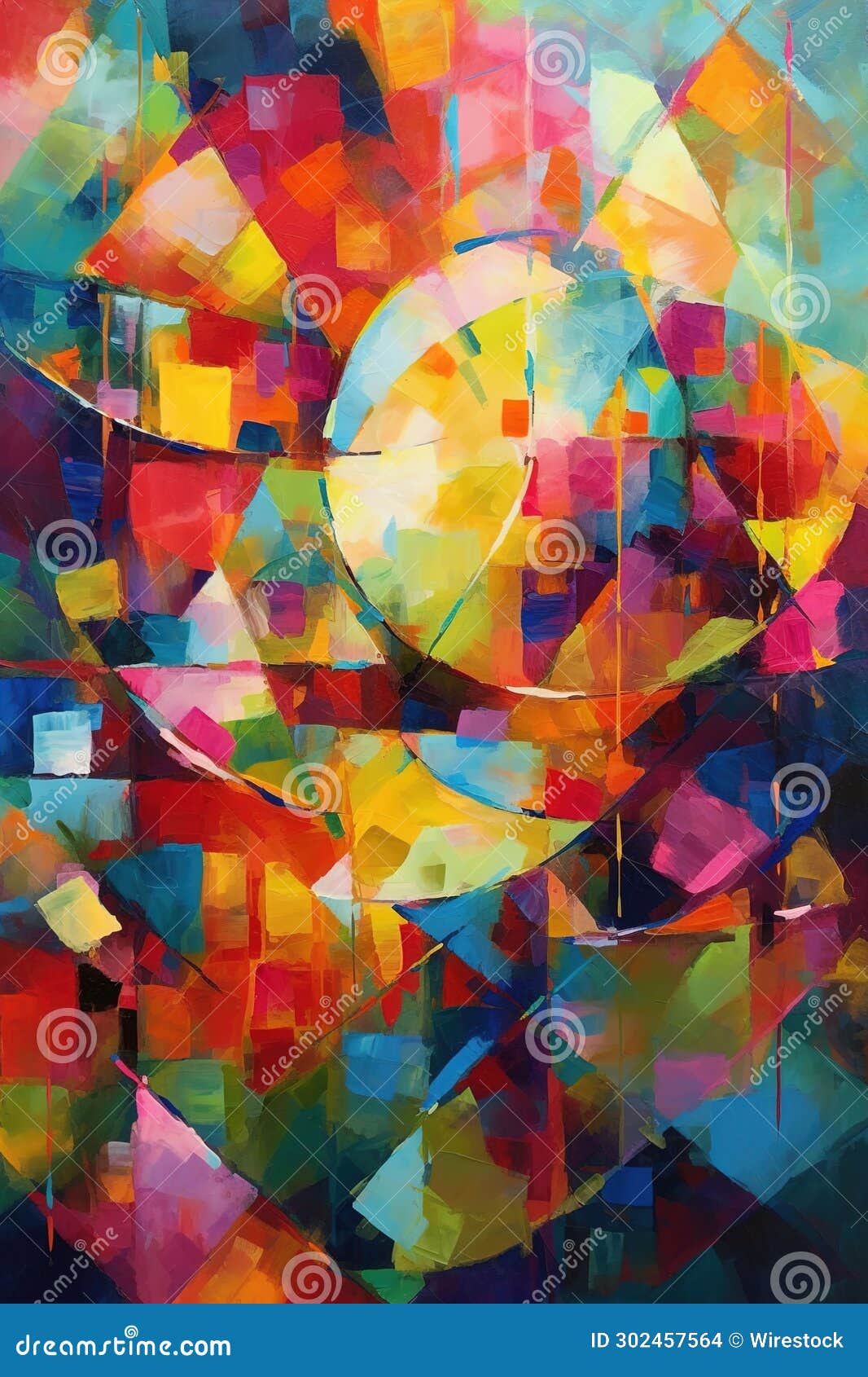 AI Generated Illustration of Abstract Painting Featuring a Diverse ...