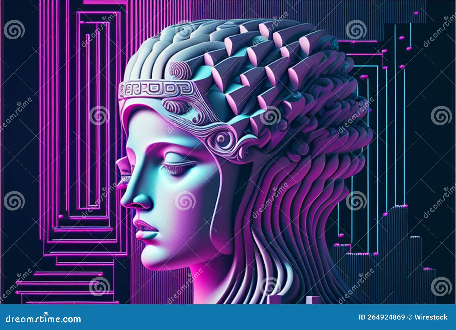 AI Generated Illustration of an Abstract Person S Face in a Purple ...