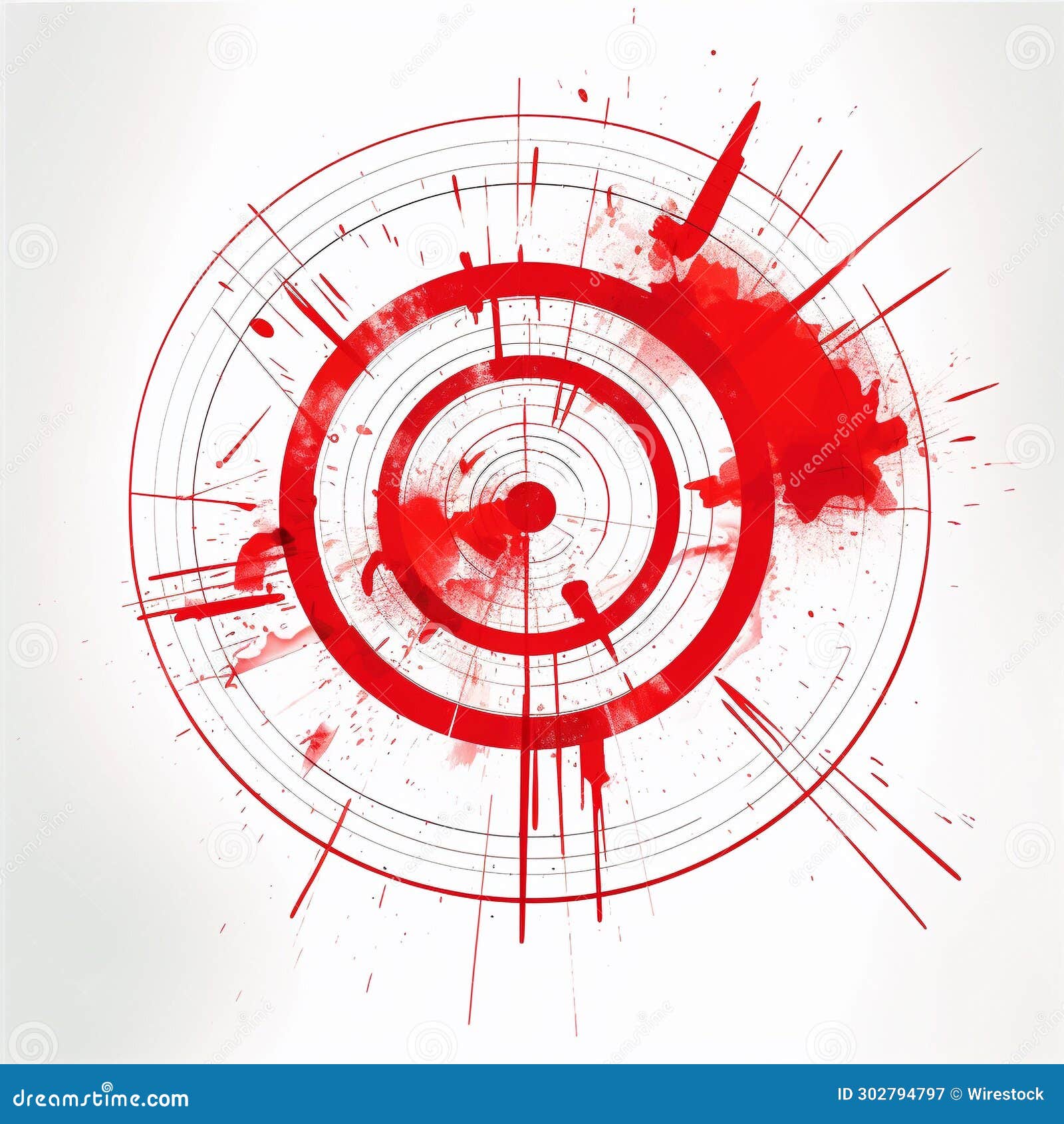 AI Generated Illustration of an Abstract Red Target Sign on a White ...