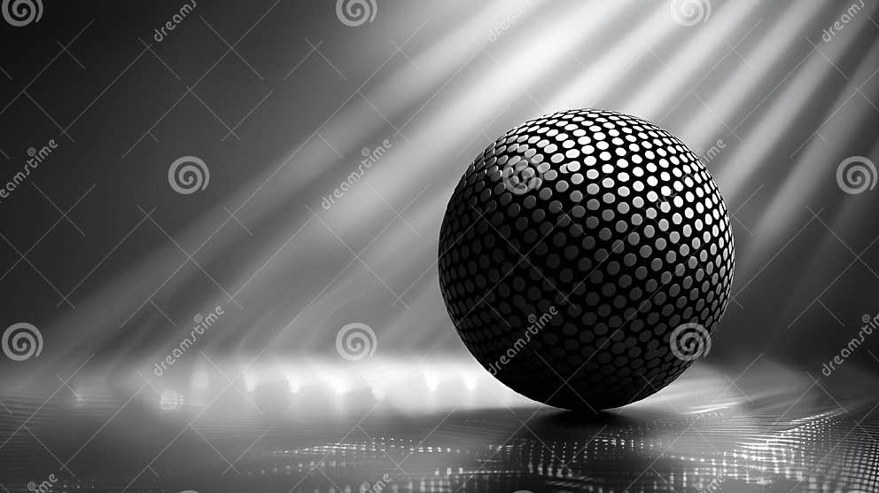 AI Generated Illustration of Abstract Sphere on a Reflective Surface in ...