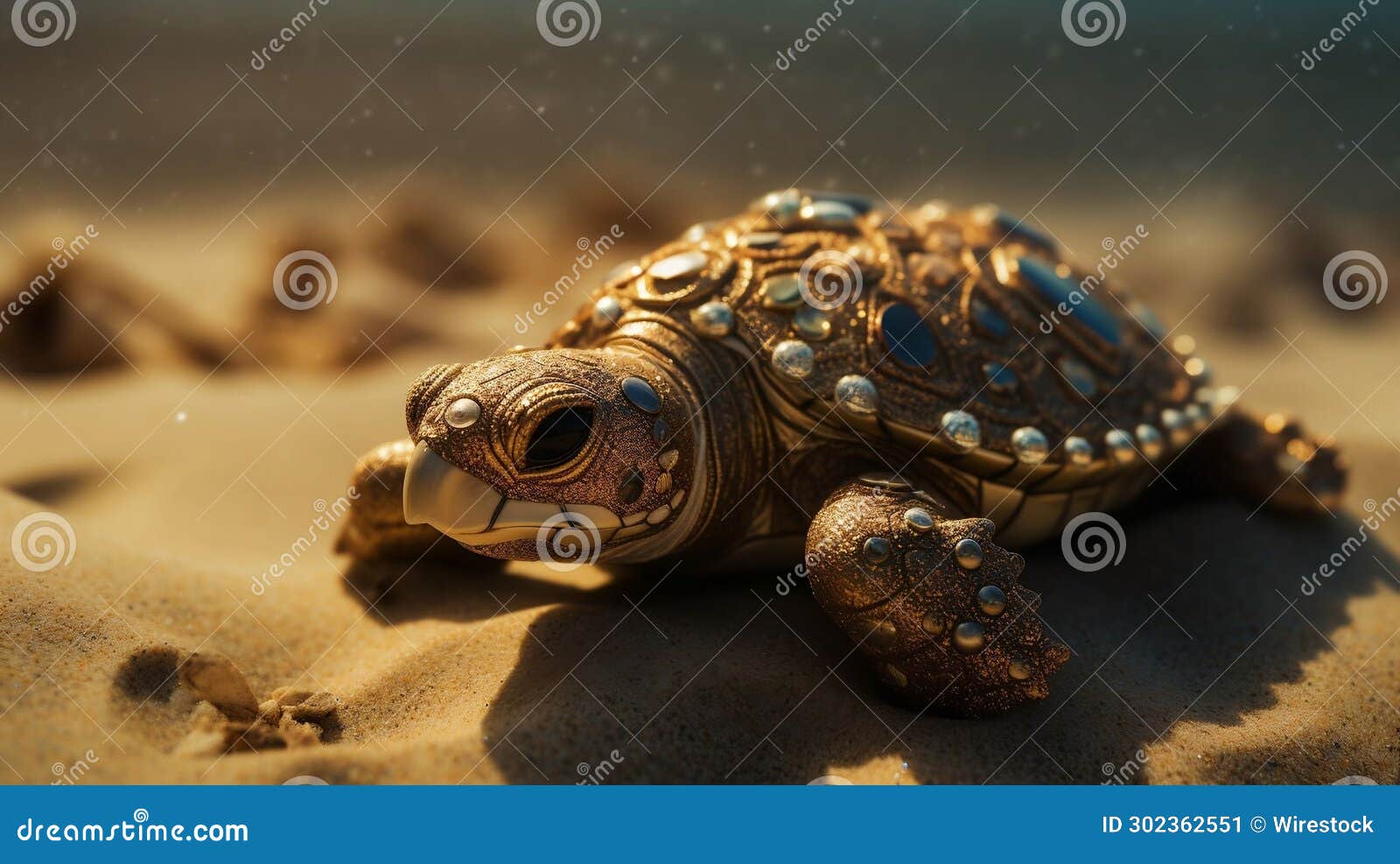 AI Generated Illustration of an Adorable Baby Turtle Covered in Armor ...