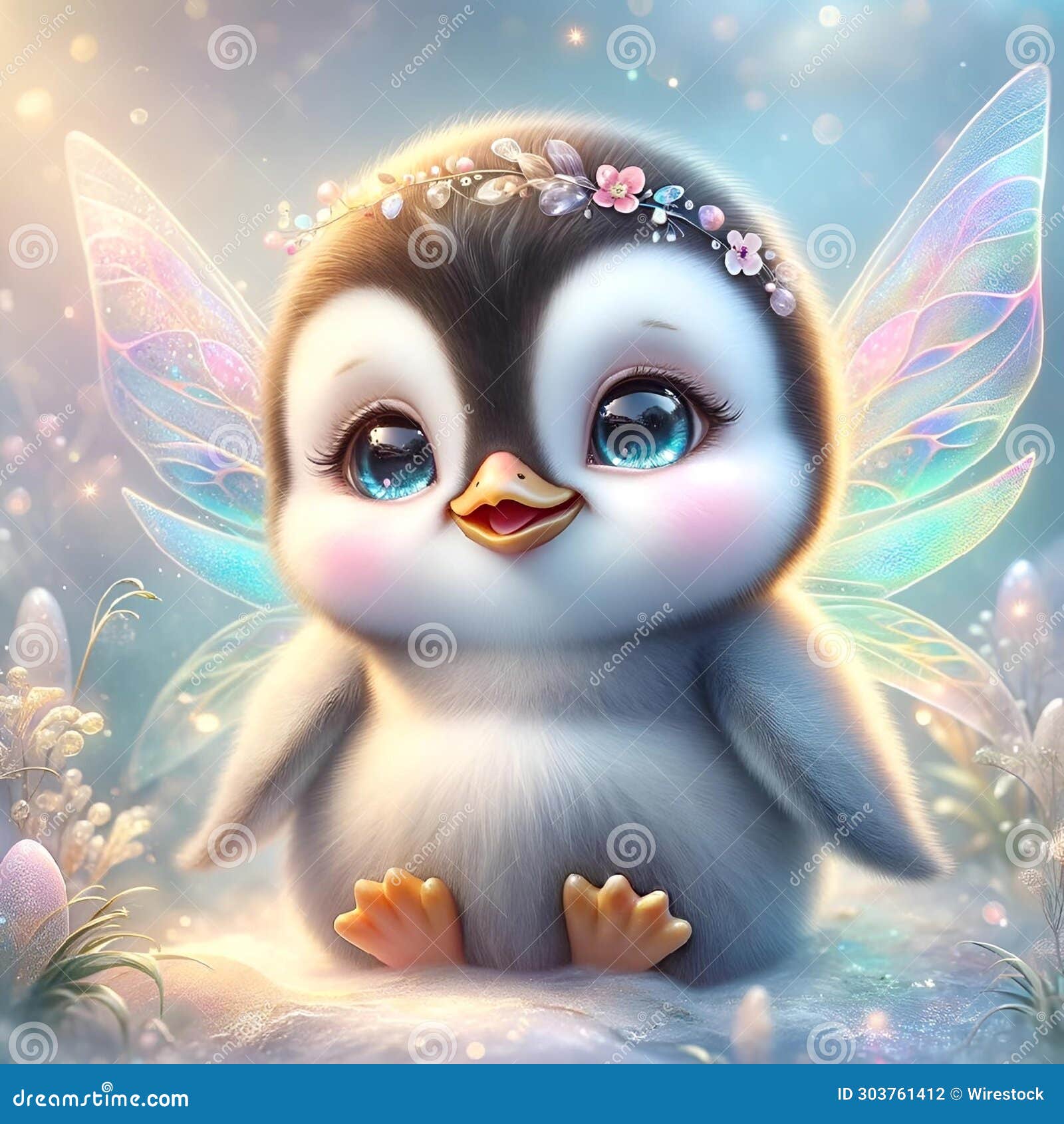 Perky Penguin Floral Stock Photography | CartoonDealer.com #279169010