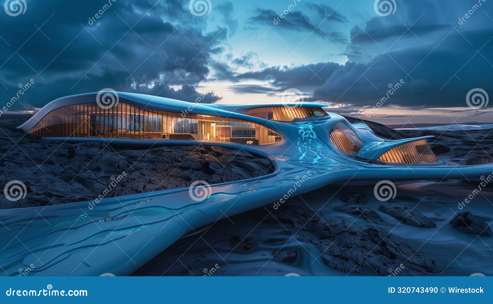 AI Generated Illustration of an Advanced Research Facility Located in a ...