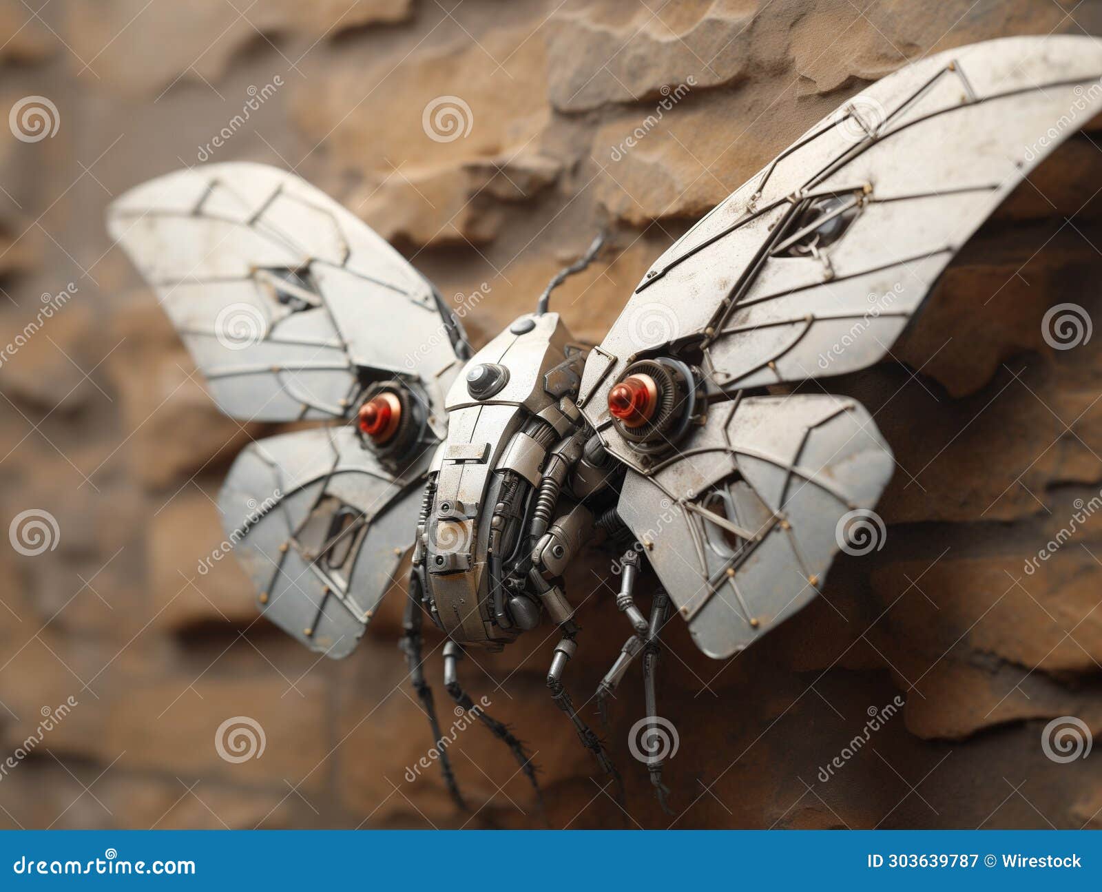 AI Generated Illustration of an AI Robot in the Shape of a Grey Moth on ...