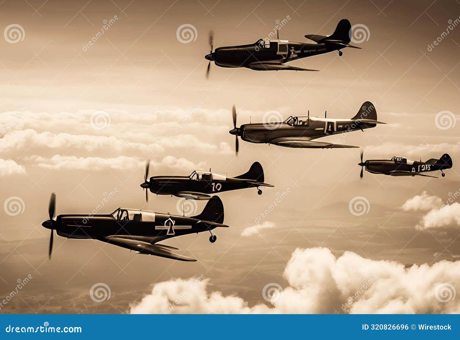 AI Generated Illustration of an Air Show Featuring Multiple Military ...