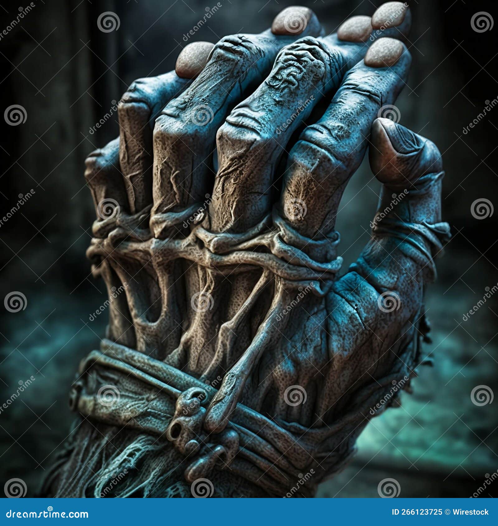 AI Generated Illustration of an Alien Creepy Hand with Blur Background ...