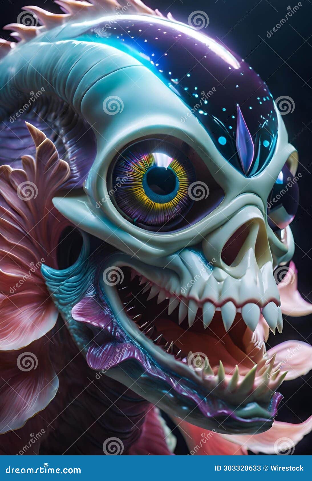 AI Generated Illustration of an Alien Fish with Sharp Teeth Stock ...
