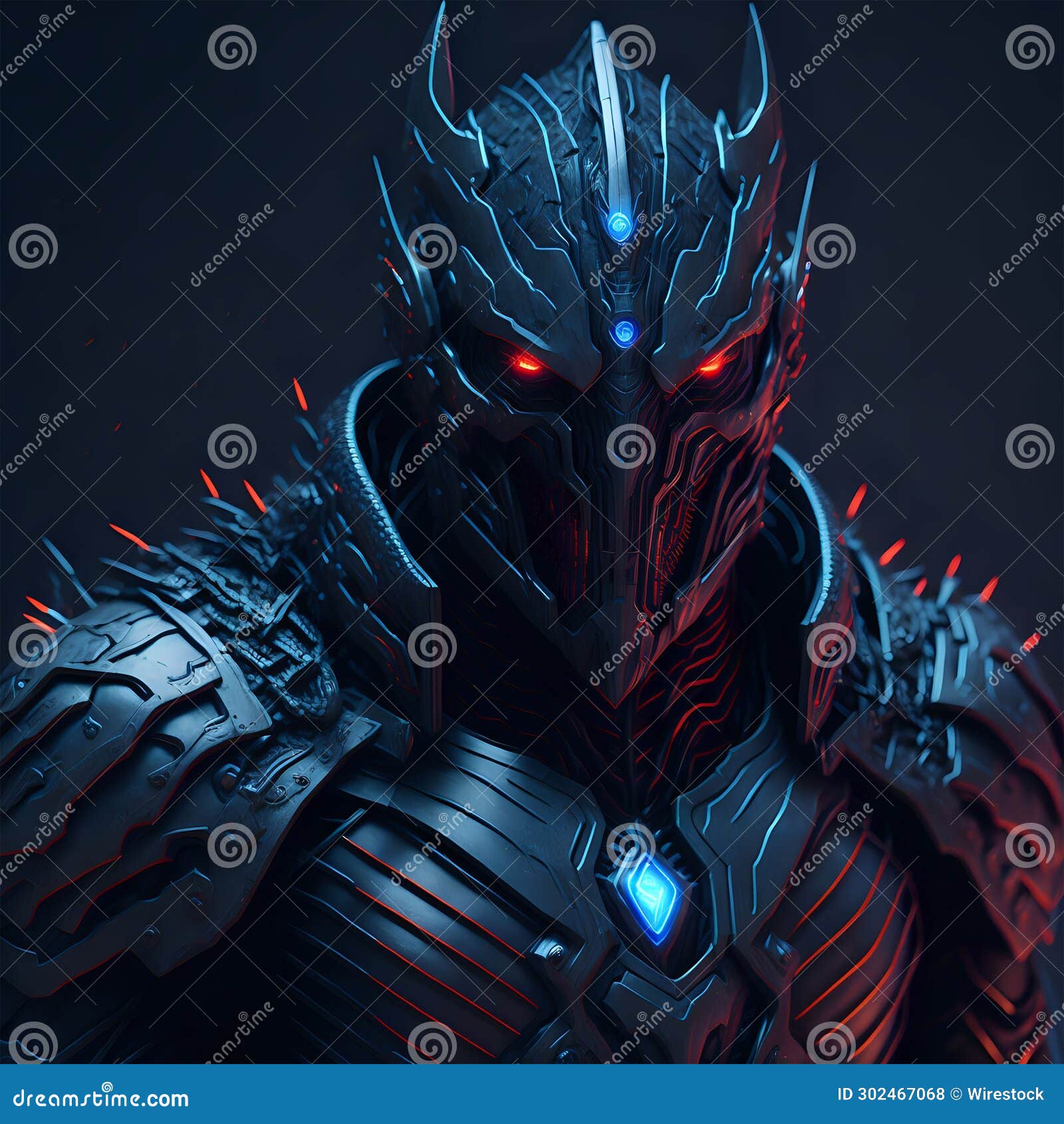 Red Eye Alien with Armor stock illustration. Illustration of colorful ...