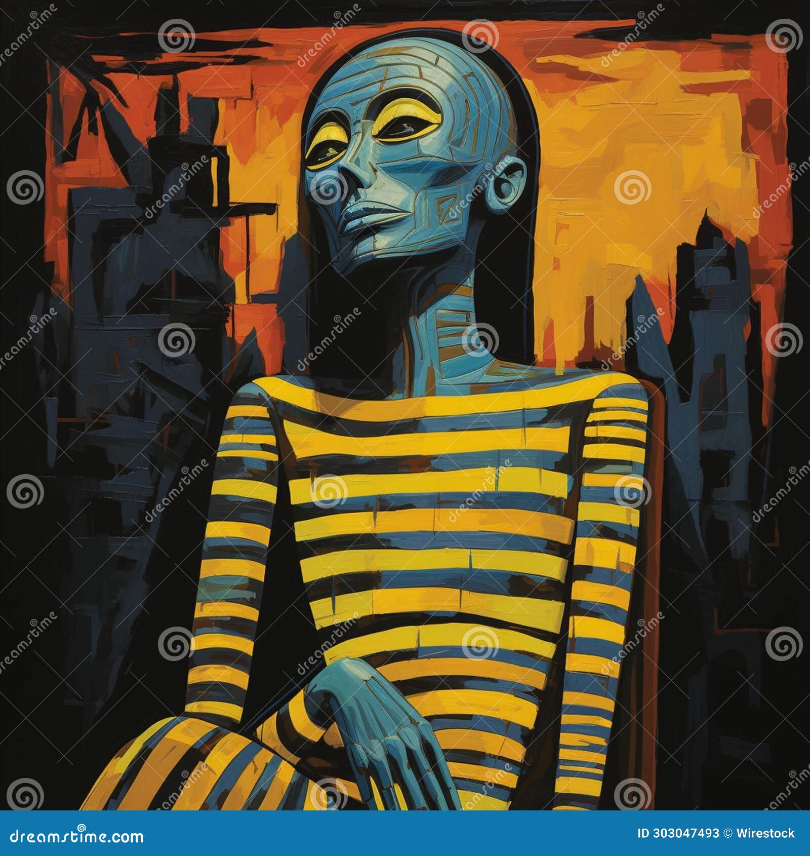 AI Generated Illustration of an Alien Mummy Figure Stock Illustration ...