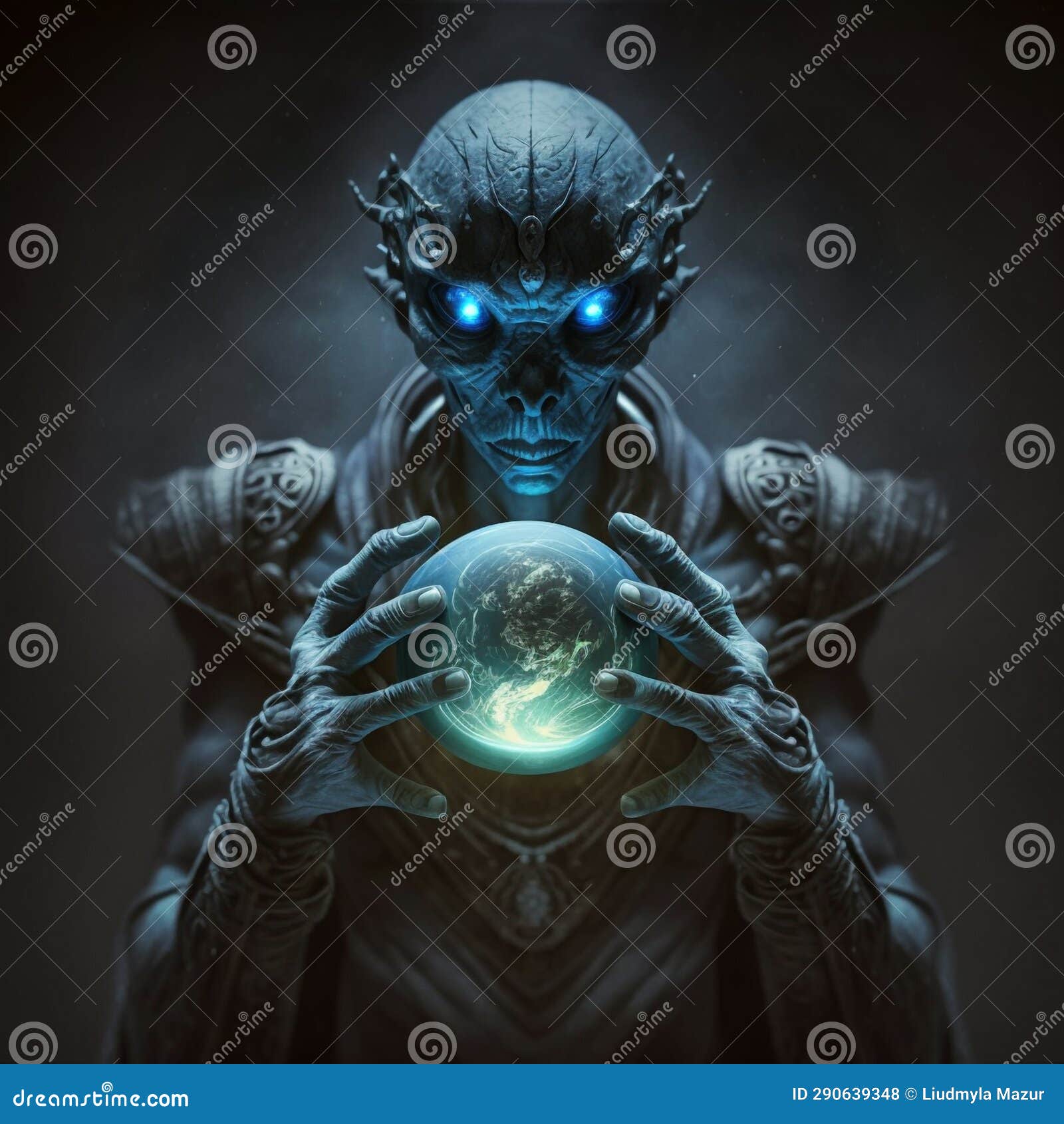 AI Generated Illustration of an Aliens Takeover with AIs Aid Stock ...