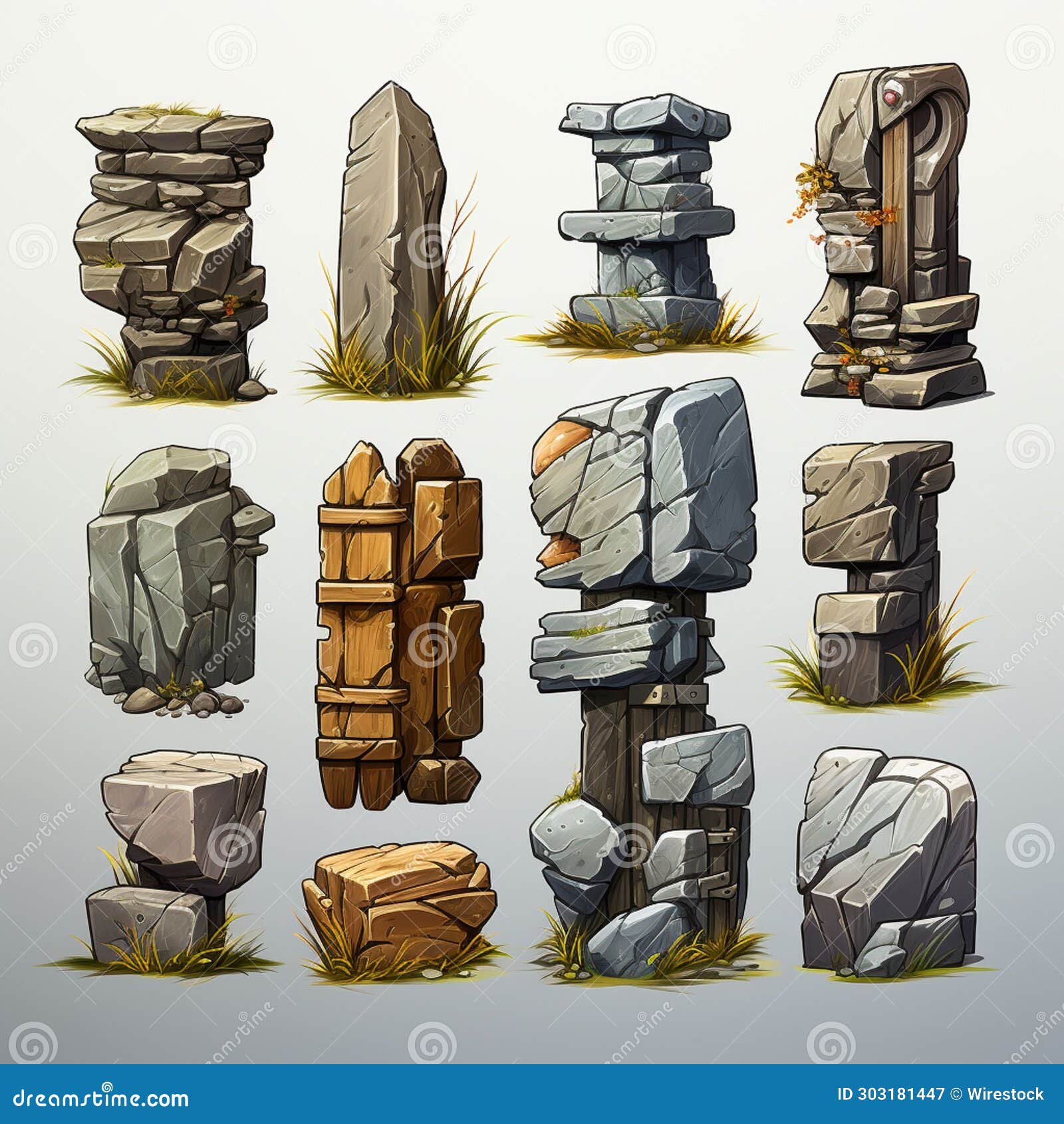 AI Generated Illustration of Ancient Stonework Structures in a Medieval ...