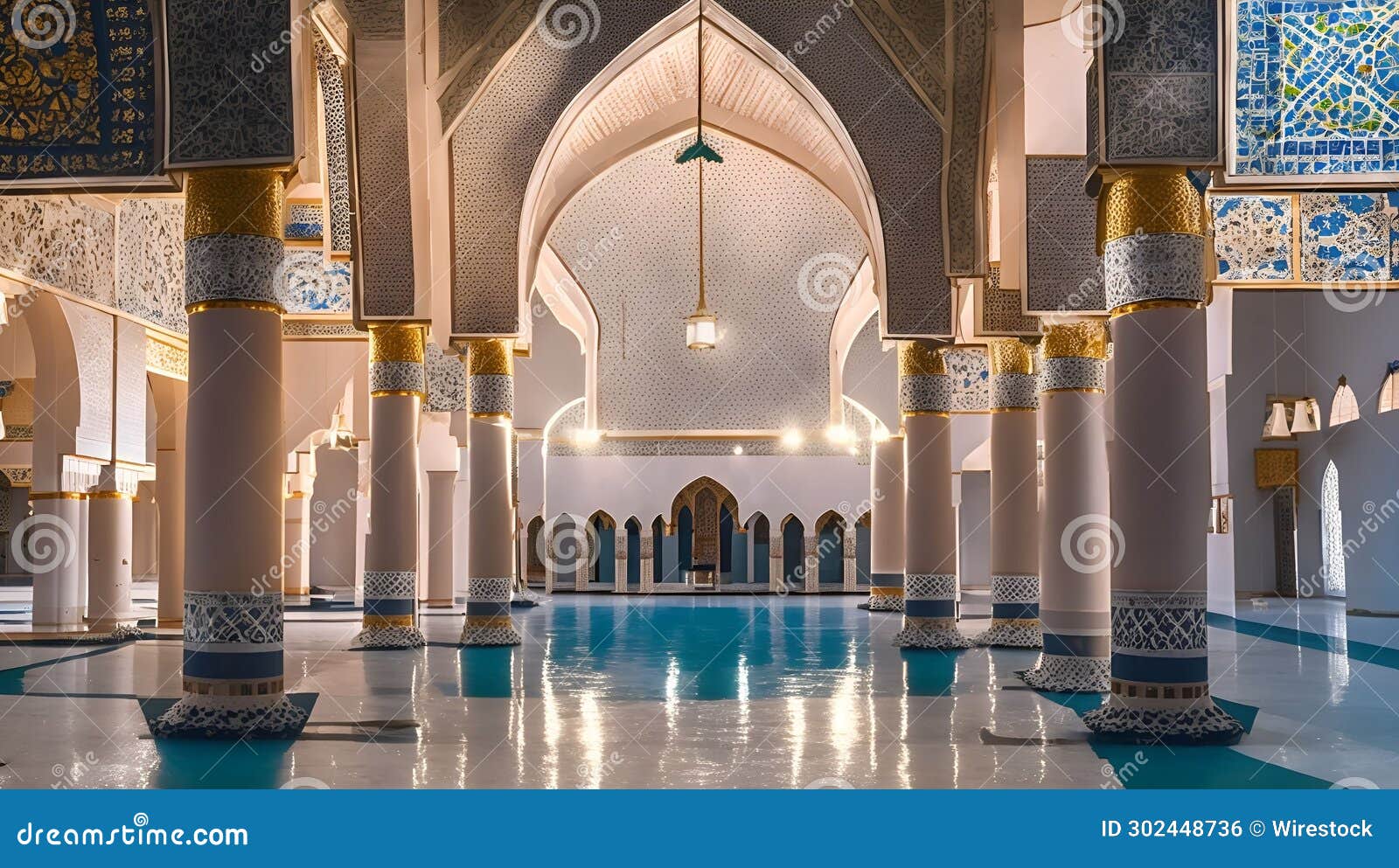 AI Generated Illustration of an Arabic-style Building Interior with ...