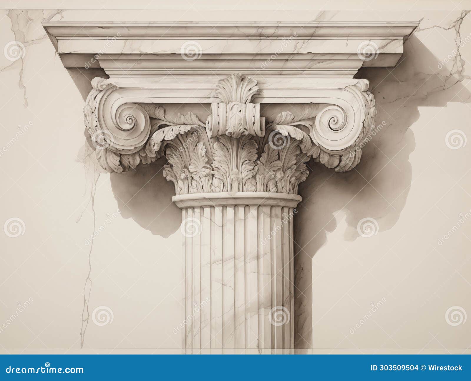 AI Generated Illustration of an Architectural Decoration of a Doric ...