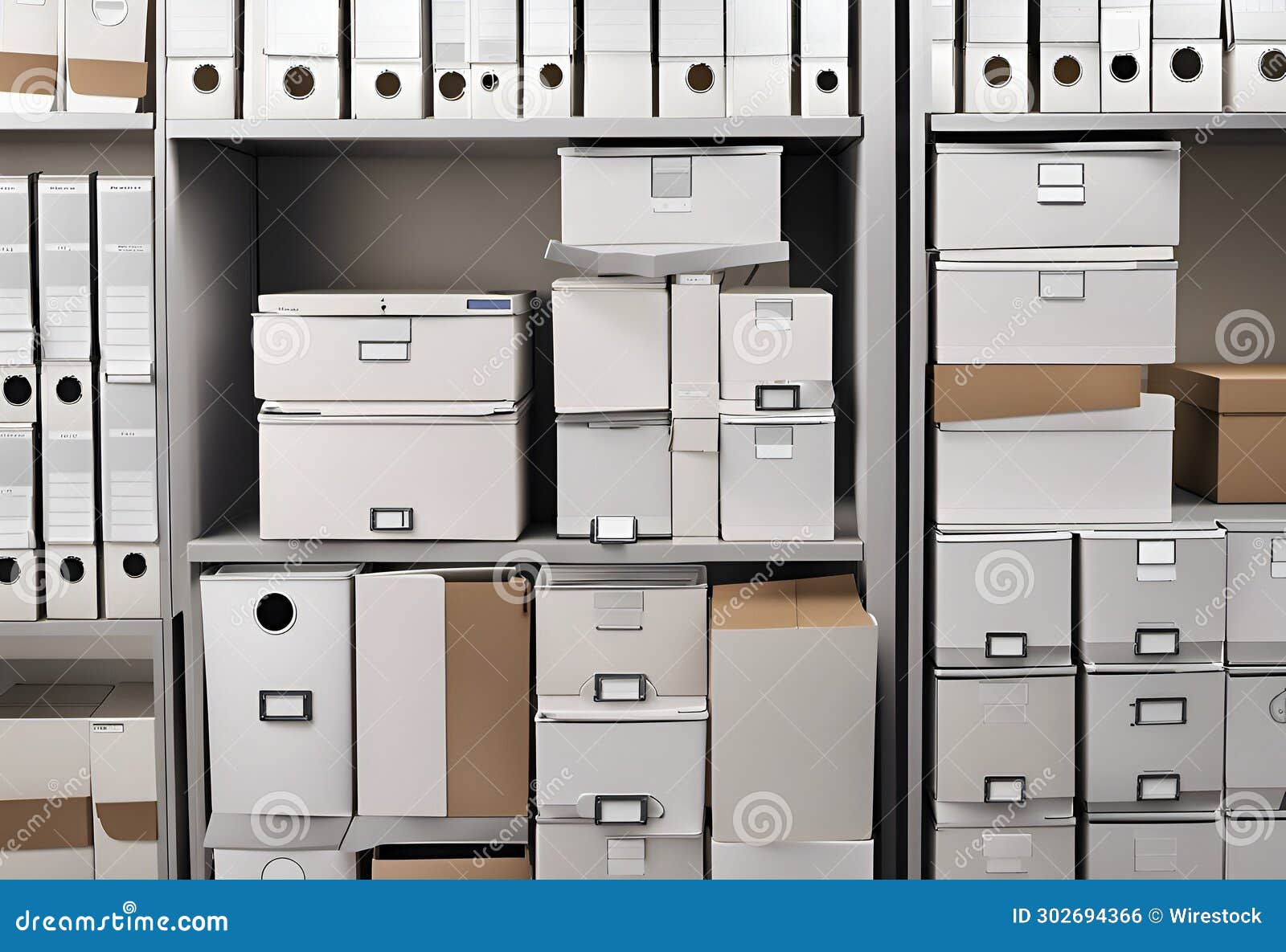 AI Generated Illustration of an Array of Cardboard Boxes on the Office ...