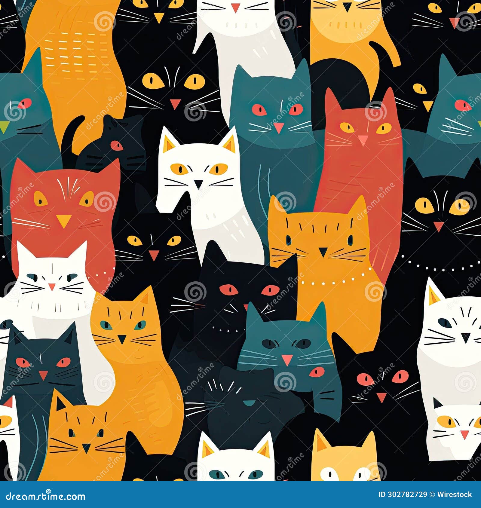 AI Generated Illustration of an Array of Cute Cats As a Wallpaper for ...