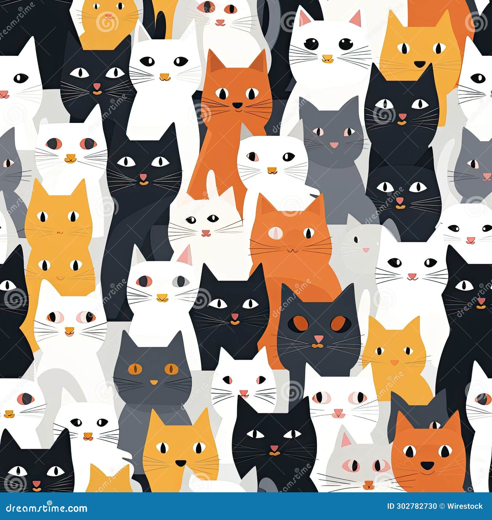 AI Generated Illustration of an Array of Cute Cats As a Wallpaper for ...