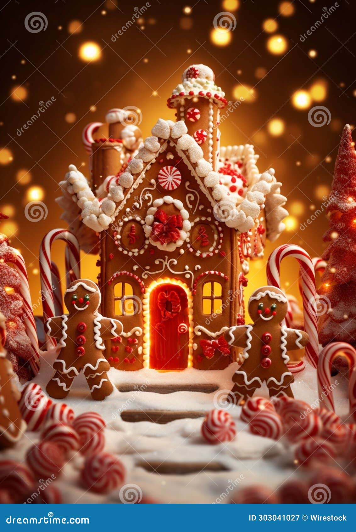 AI Generated Illustration of an Array of Festive Gingerbread Houses ...