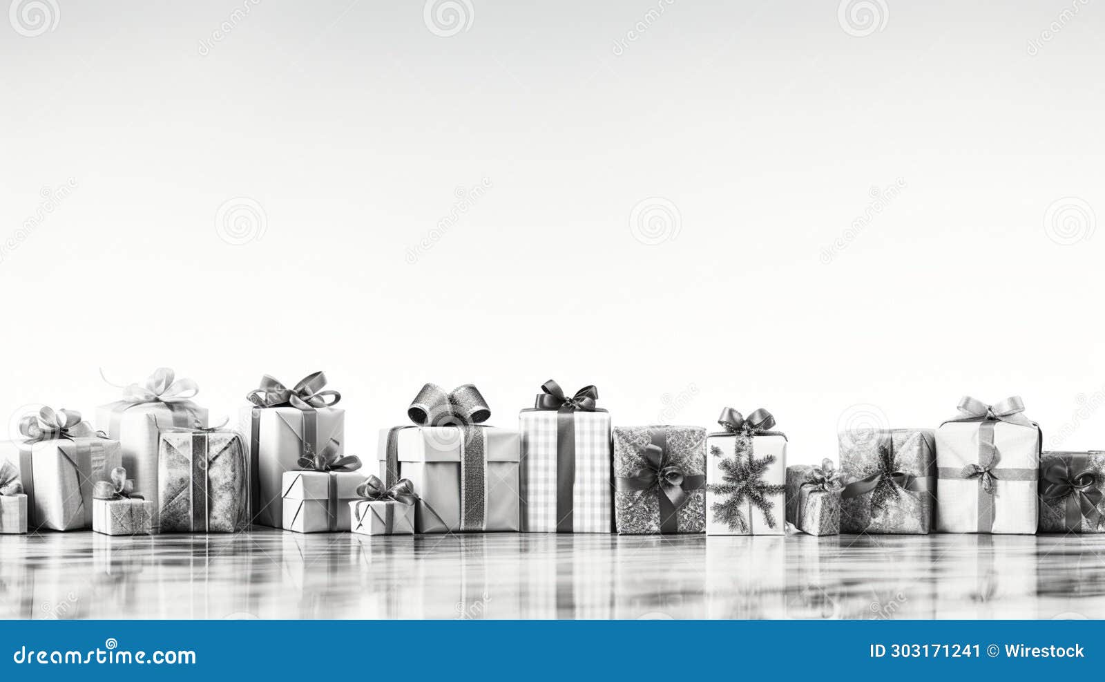 AI Generated Illustration of an Array of Neatly Wrapped Presents with ...