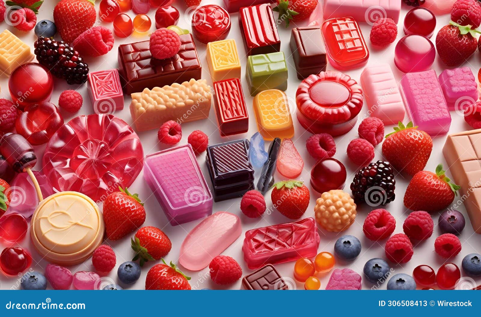 AI Generated Illustration of Assorted Candy Varieties on a White ...